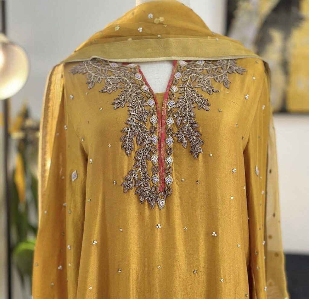 Hand Embroidery Suit Design | Yellow Suit - Fashion Doctorz