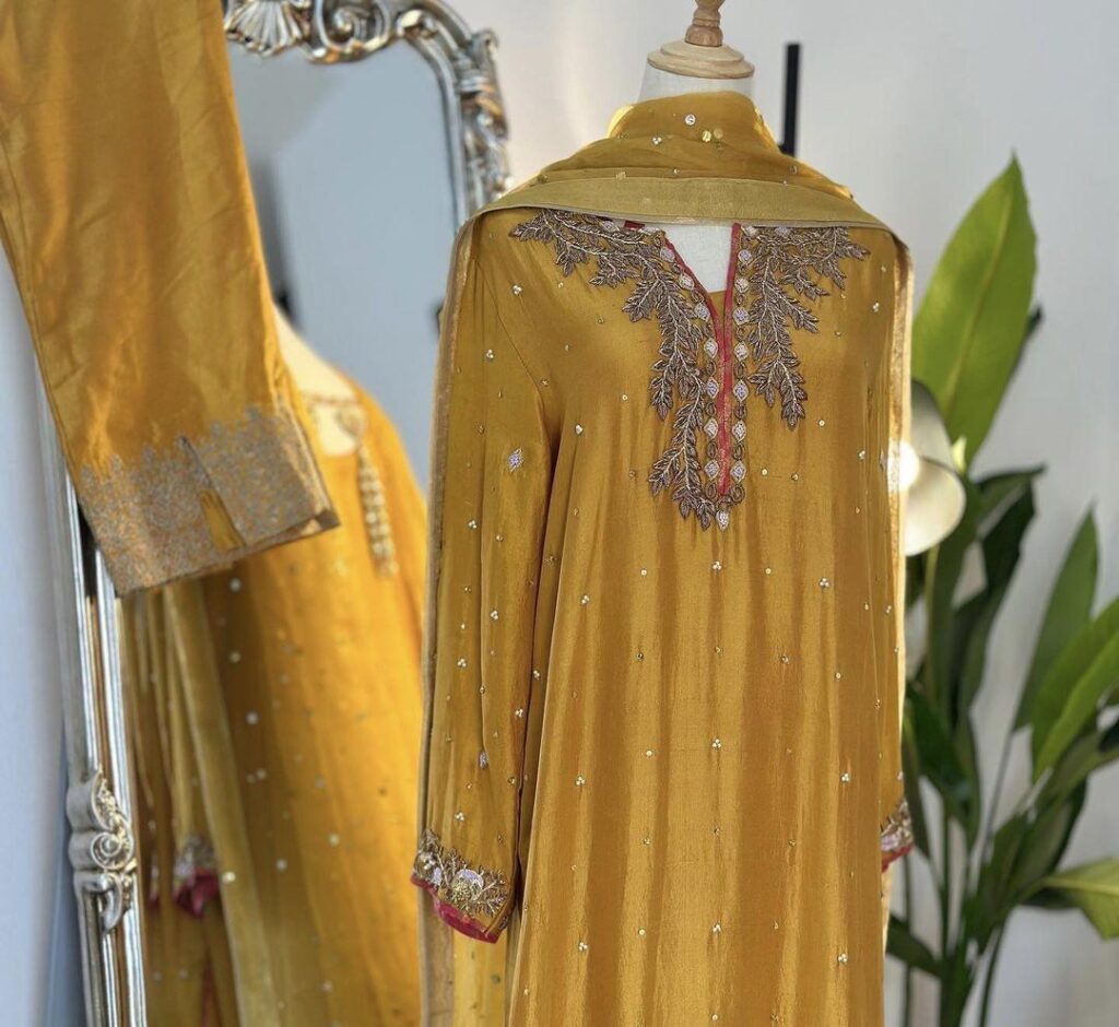 Hand Embroidery Suit Design | Yellow Suit - Fashion Doctorz